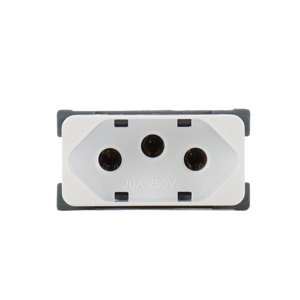 Módulo Tomada 2p+t 20A Branca B3 Margirius | Broketto Materiais Elétricos