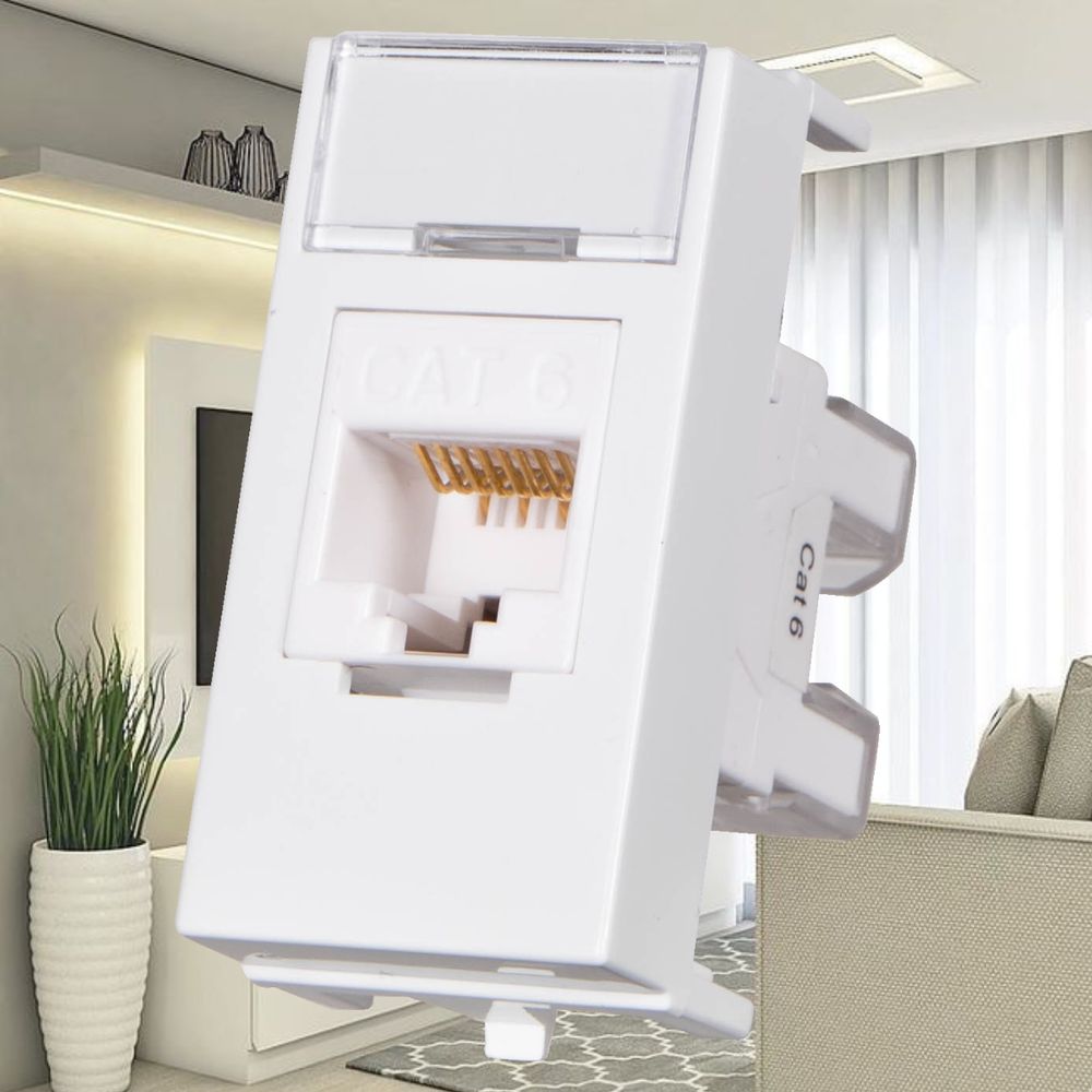 Módulo Tomada de rede RJ45 CAT.6 Branco Infiniti Margirius | Broketto ...