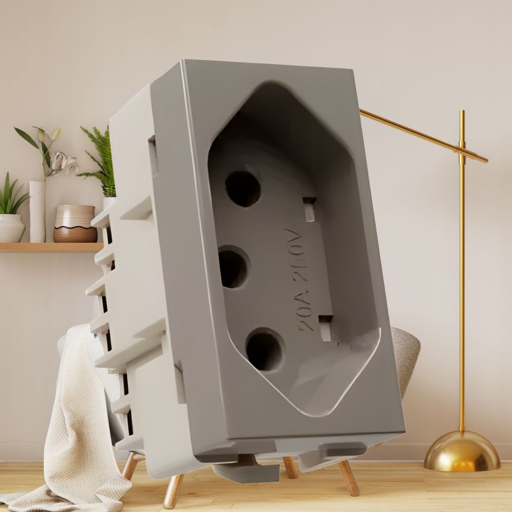 Módulo Tomada 2P+T 20A Argila Infiniti Margirius | Broketto Materiais ...