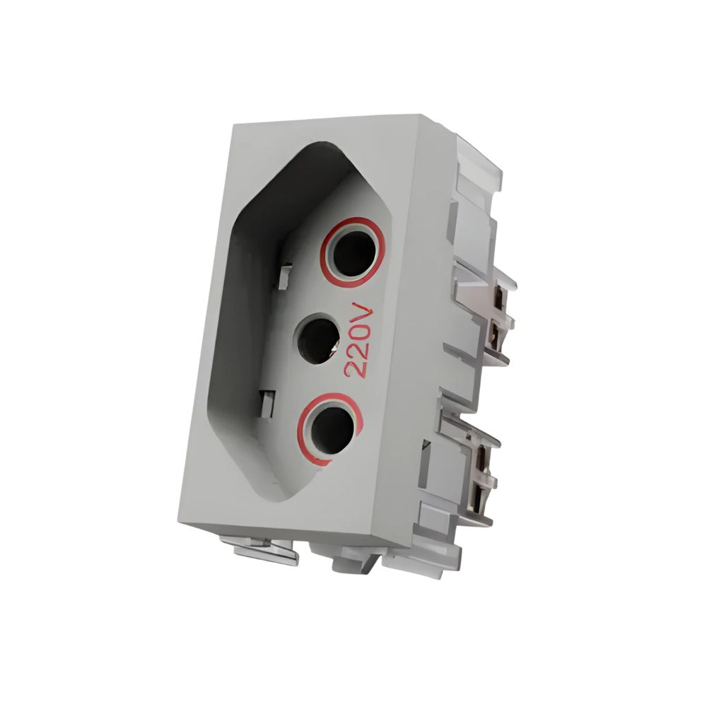Tomada 2P+T 20A 250V Níquel 220V Aura Margirius | Broketto Materiais ...
