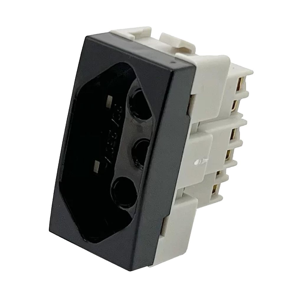 Módulo Tomada 2p+t 20A Preto Fosco Ebony Clean Margirius | Broketto Materiais Elétricos