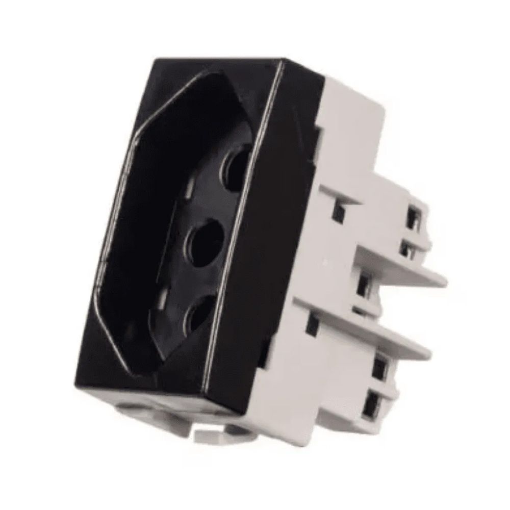 Módulo Tomada 2p+t 20A Preto Fosco Ebony Clean Margirius | Broketto Materiais Elétricos