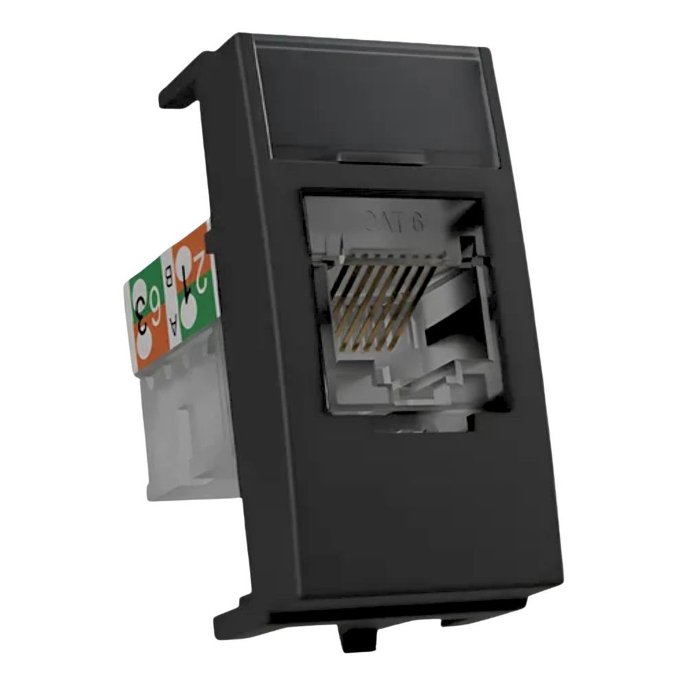 Módulo Tomada de Rede RJ45 CAT.6 Grafite Sleek Margirius | Broketto ...