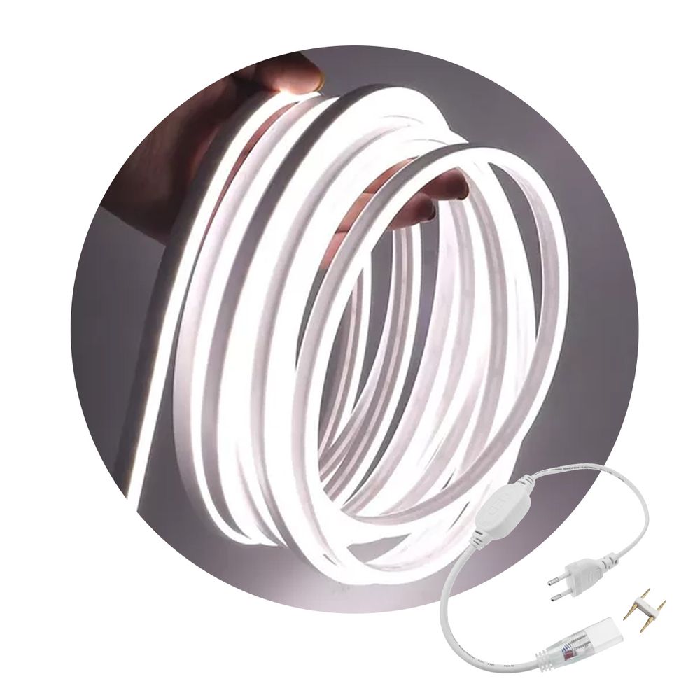 Mangueira Led Neon 6500k Branco Frio 25m 127v C/ Conector | Broketto ...