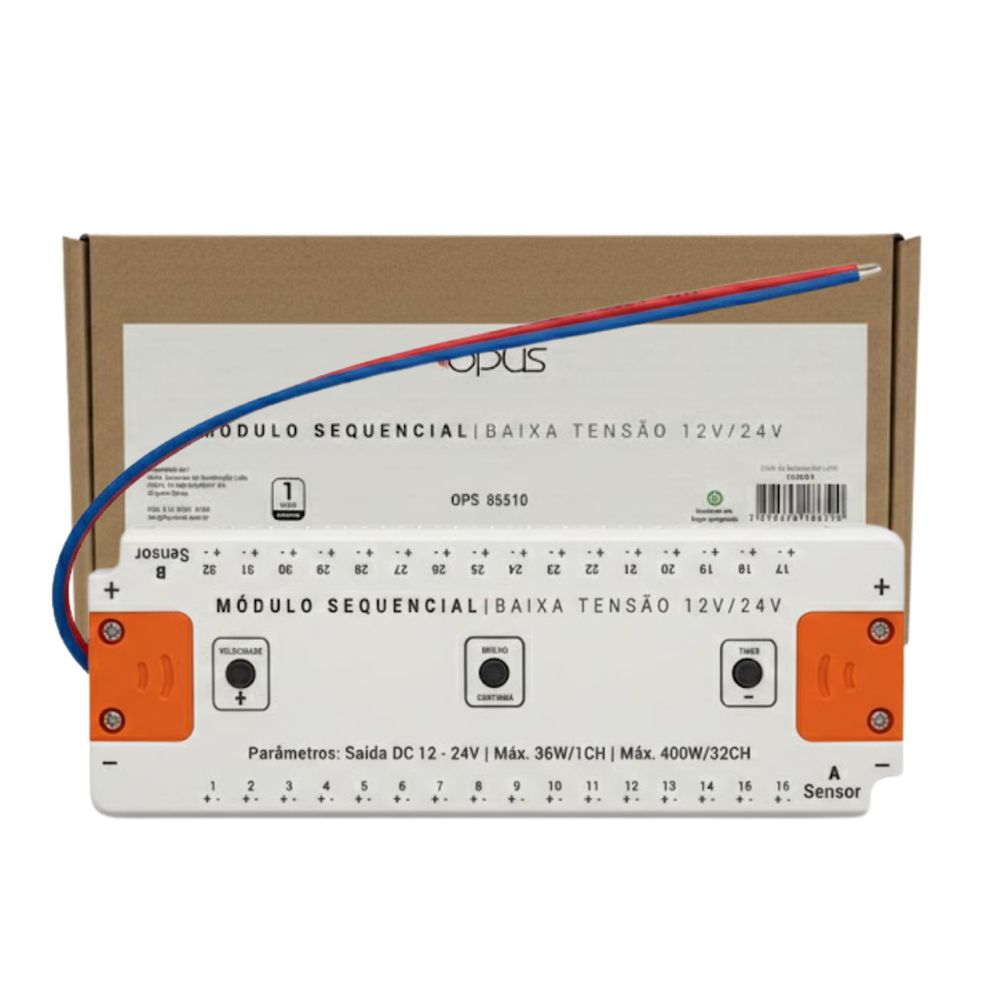Controlador Sequencial de Escada para Fita de LED 12V/24V Opus ...