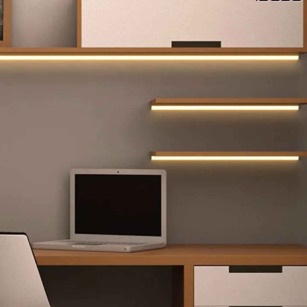Kit 20 Perfis 1 Metro P/ Fita Led Slim Sobrepor 17x7 Branco | Broketto ...
