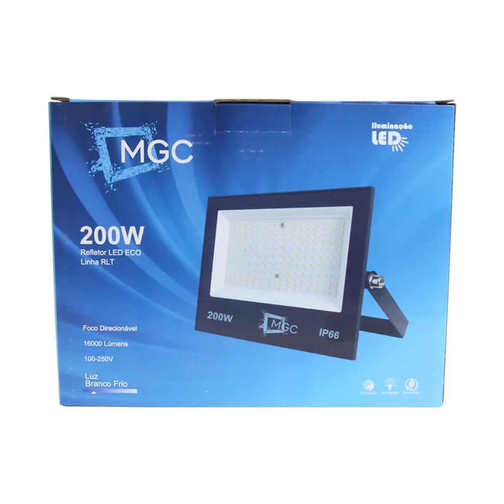 Refletor LED 200W SMD Holofote Prova Dagua 6500K IP66 Bivolt | Broketto ...