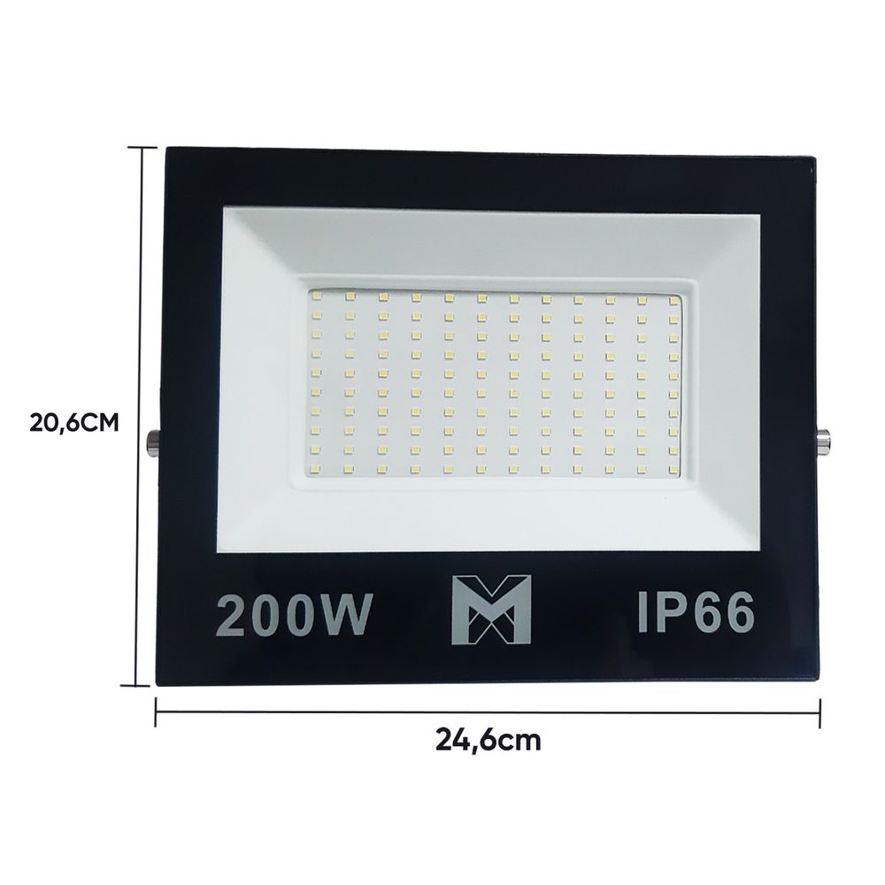 Refletor LED 200W SMD Holofote Prova Dagua 6500K IP66 Bivolt | Broketto Materiais Elétricos