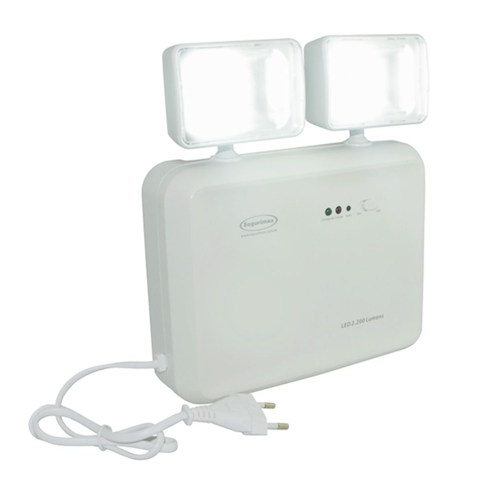 Luminária Led Emergência 2 Faróis 2200 Lúmens Segurimax | Broketto Materiais Elétricos