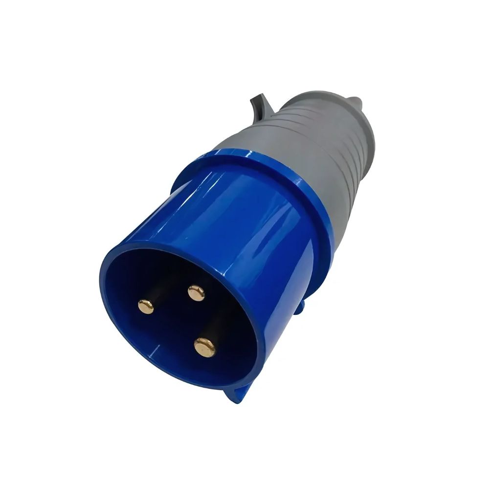 Plugue Industrial 2P+T 32A 220-240V 6H Azul | Broketto Materiais Elétricos