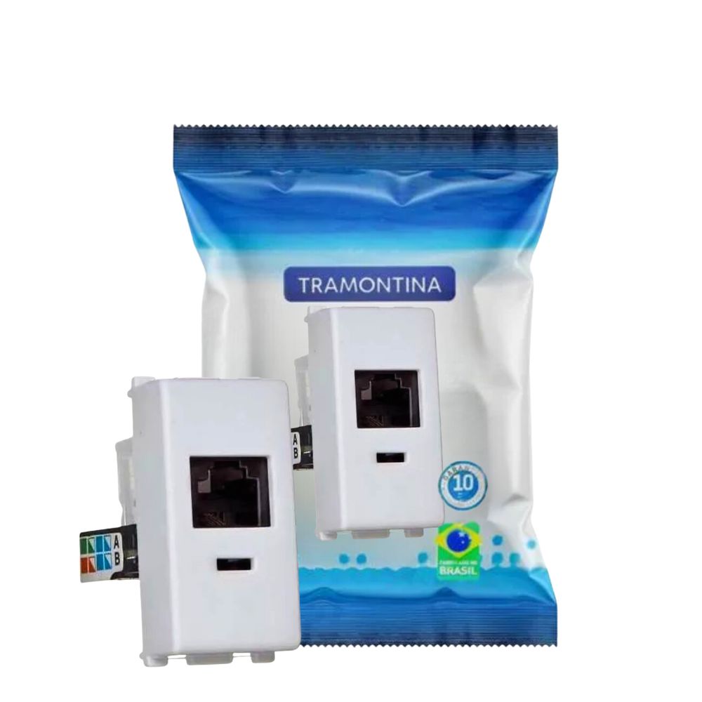 Módulo Tomada RJ45 CAT6 Branco LIZ - Tramontina | Broketto Materiais Elétricos