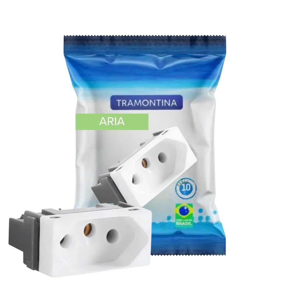 Módulo Tomada 2p+t 20A Branca Aria Tramontina | Broketto Materiais Elétricos