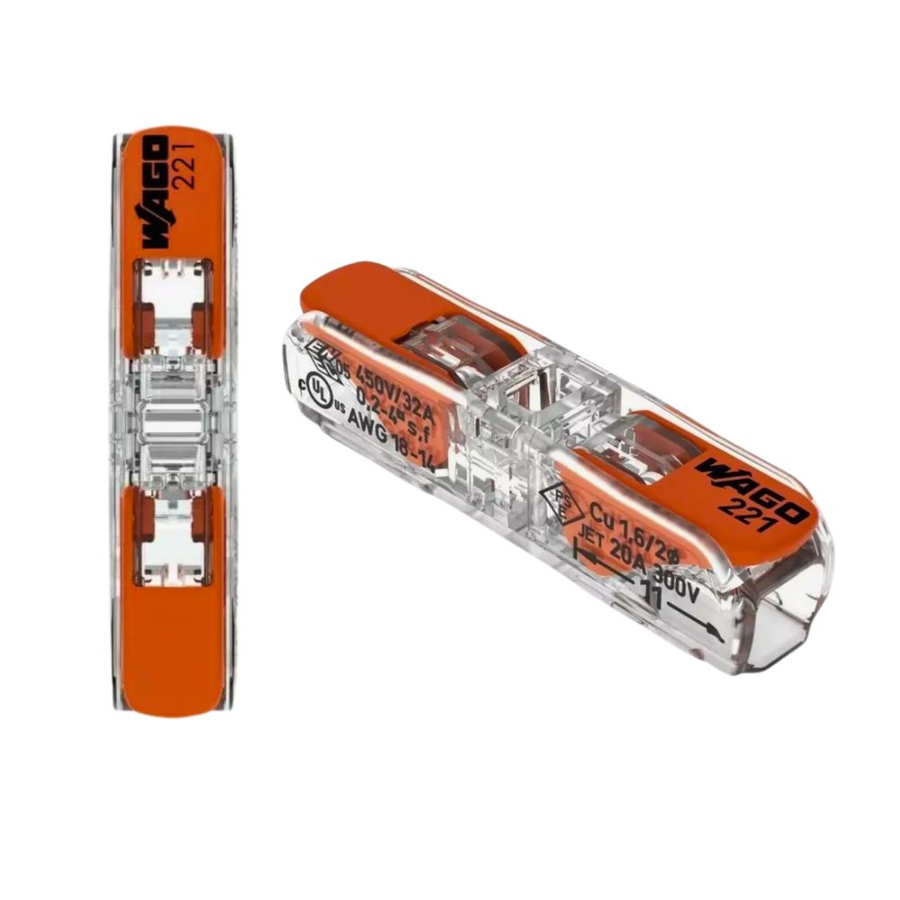 Kit 50 Conectores Wago 221-2411 Emenda Reta 2 Vias 4mm | Broketto ...