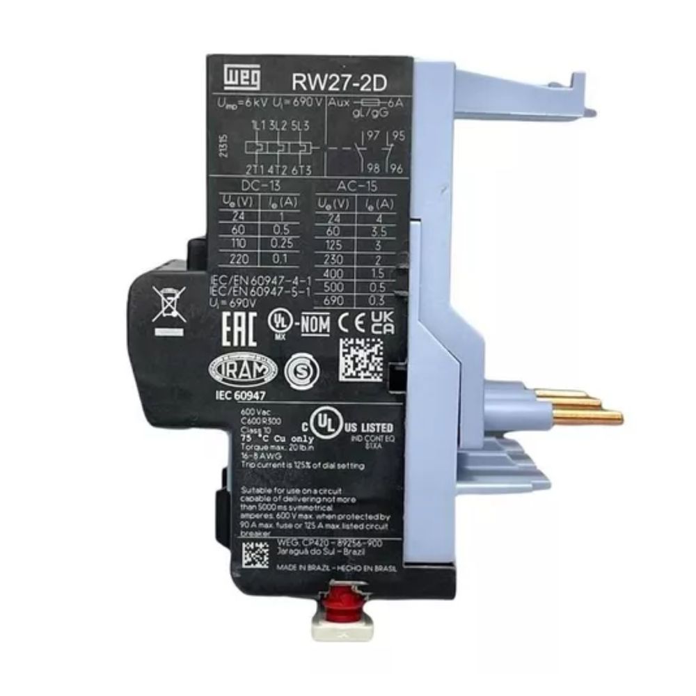Relé Sobrecarga Térmico 32-40A Tripolar Weg AZ RW27-2D3-U040 | Broketto Materiais Elétricos