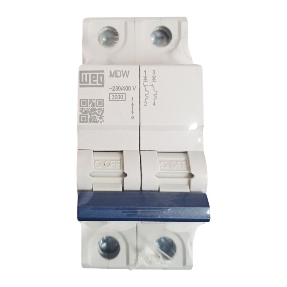 Mini Disjuntor Weg 40A Bipolar Din C MDW-C40-2 | Broketto Materiais Elétricos