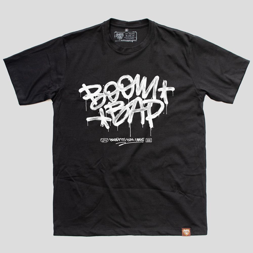 Camiseta BOOM BAP - Preta | Graffiti com Café