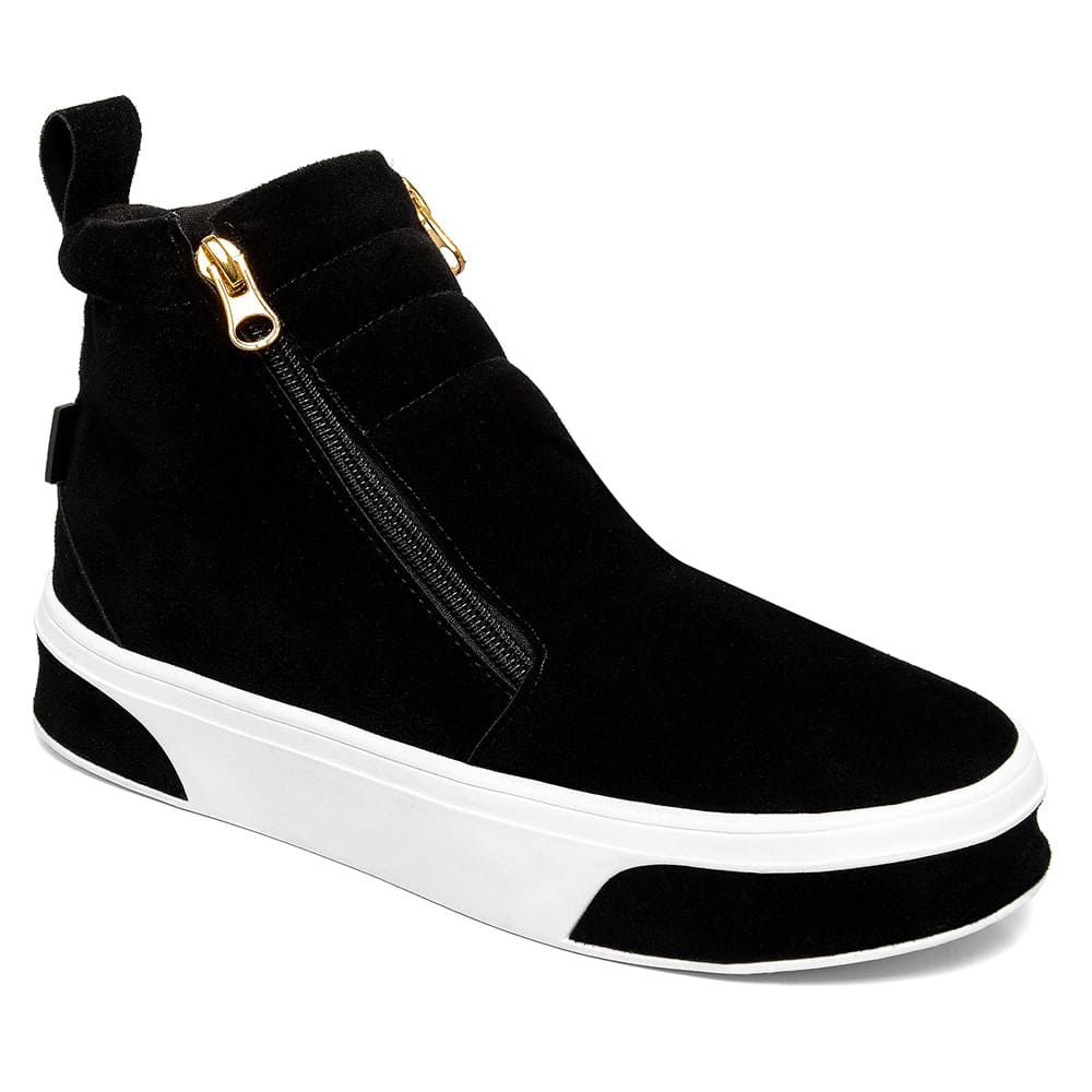 Tênis Botinha Feminina Leve em Camurça 203-GG - Preto | GuGi