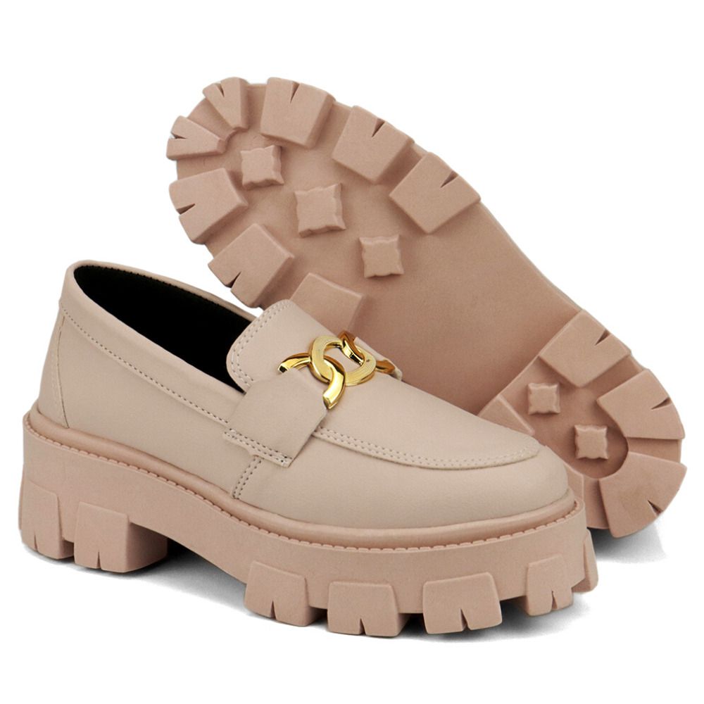 Mocassim Blogueira Tratorado Feminino Rose 403-GG | GuGi