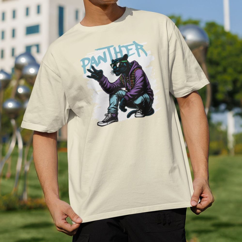Camiseta Básica Masculina Pantera Style 100% Algodão Premium - Off ...