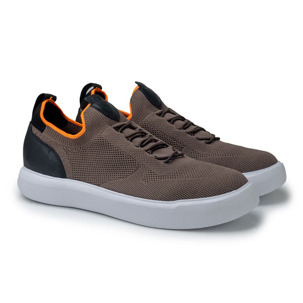 Tenis Casual Knit Cell Laroche - Castanho | Calçados Laroche