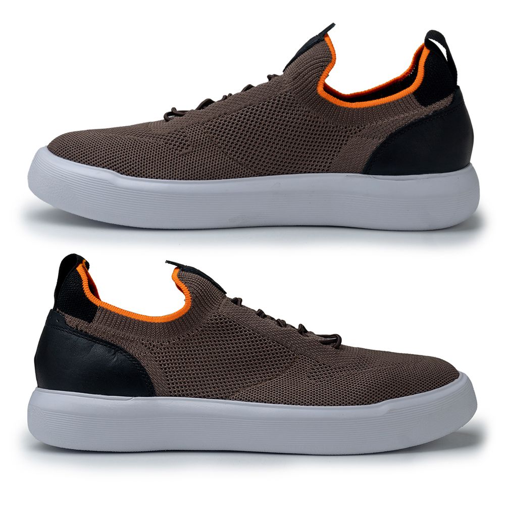 Tenis Casual Knit Cell Laroche - Castanho | Calçados Laroche