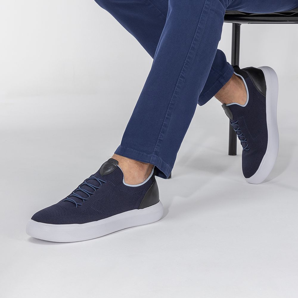 Tenis Casual Knit Cell Laroche - Azul | Calçados Laroche