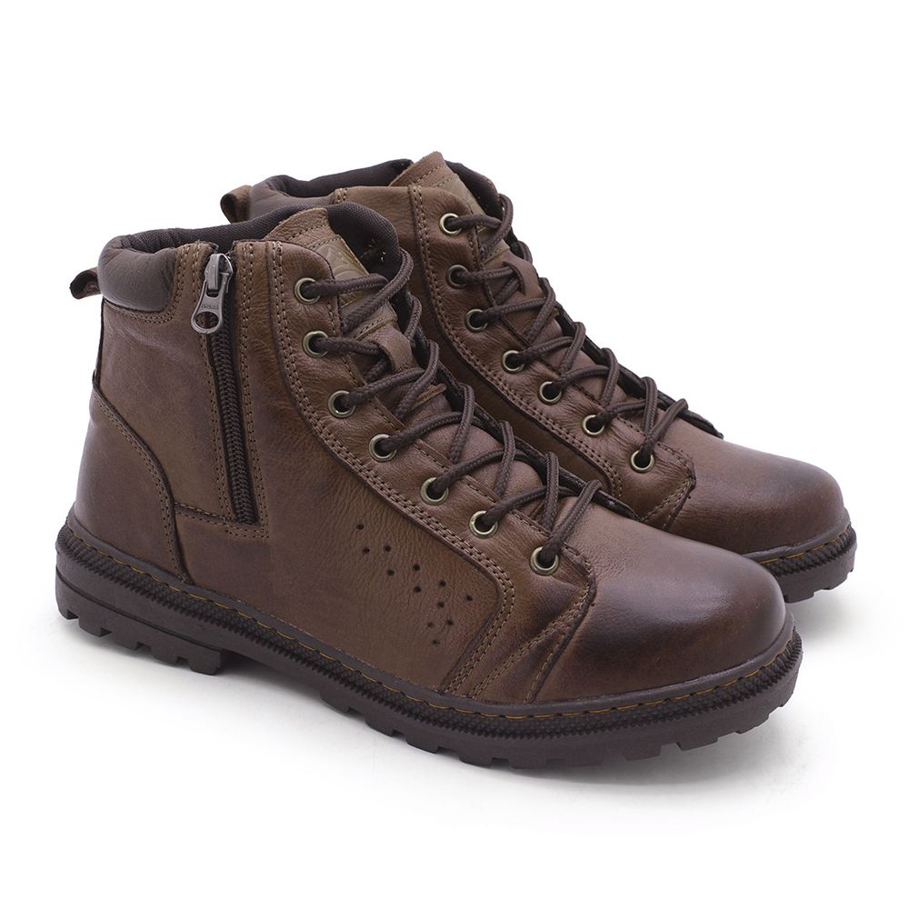 Bota em Couro Masculina Vacanza - Brown/Café/Whisky | Calçados Laroche