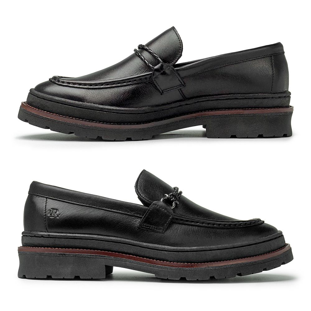 Mocassim Loafer Masculino Londres em Couro - Preto | Calçados Laroche