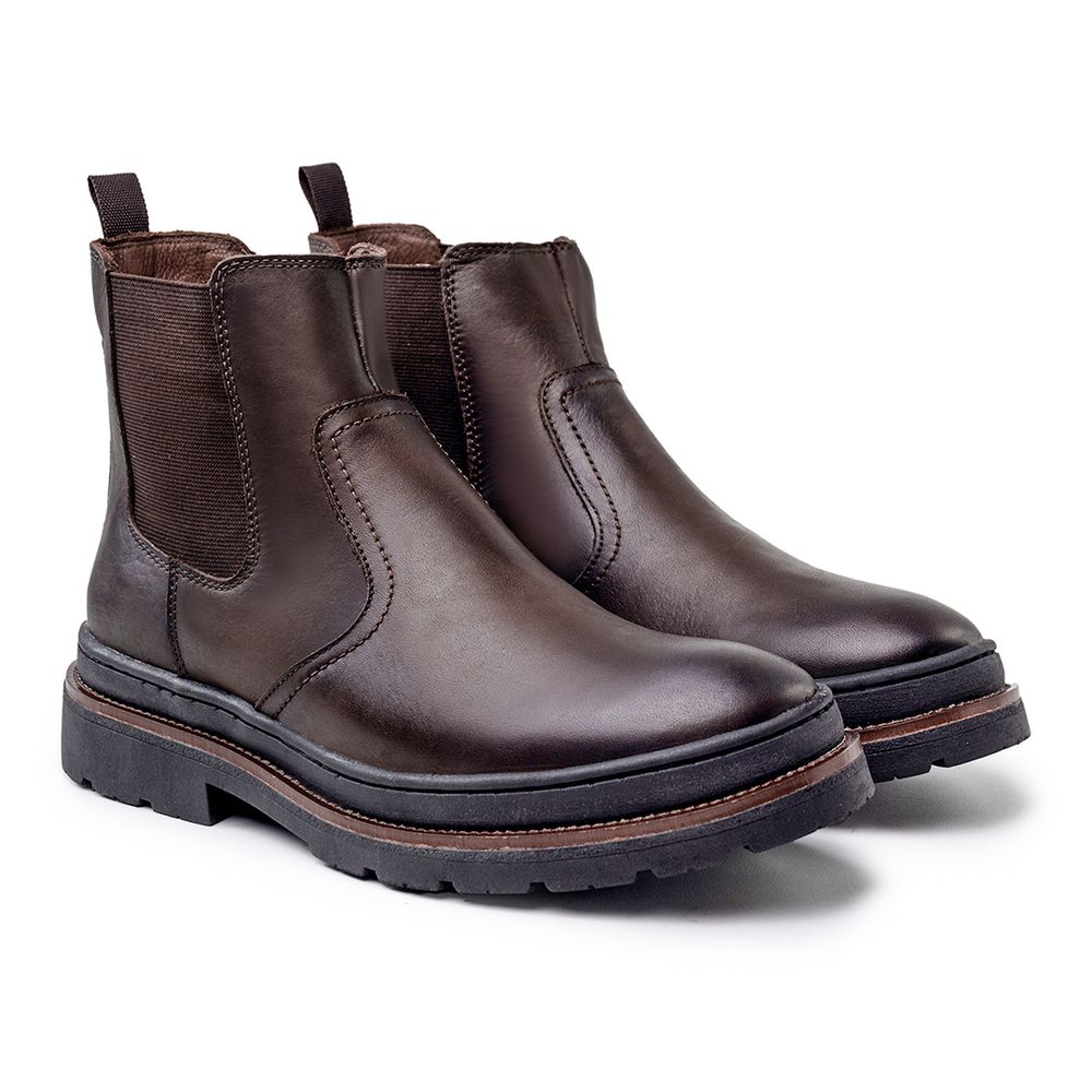 Bota Chealsea Botina Masculina Londres em Couro - Café | Calçados Laroche