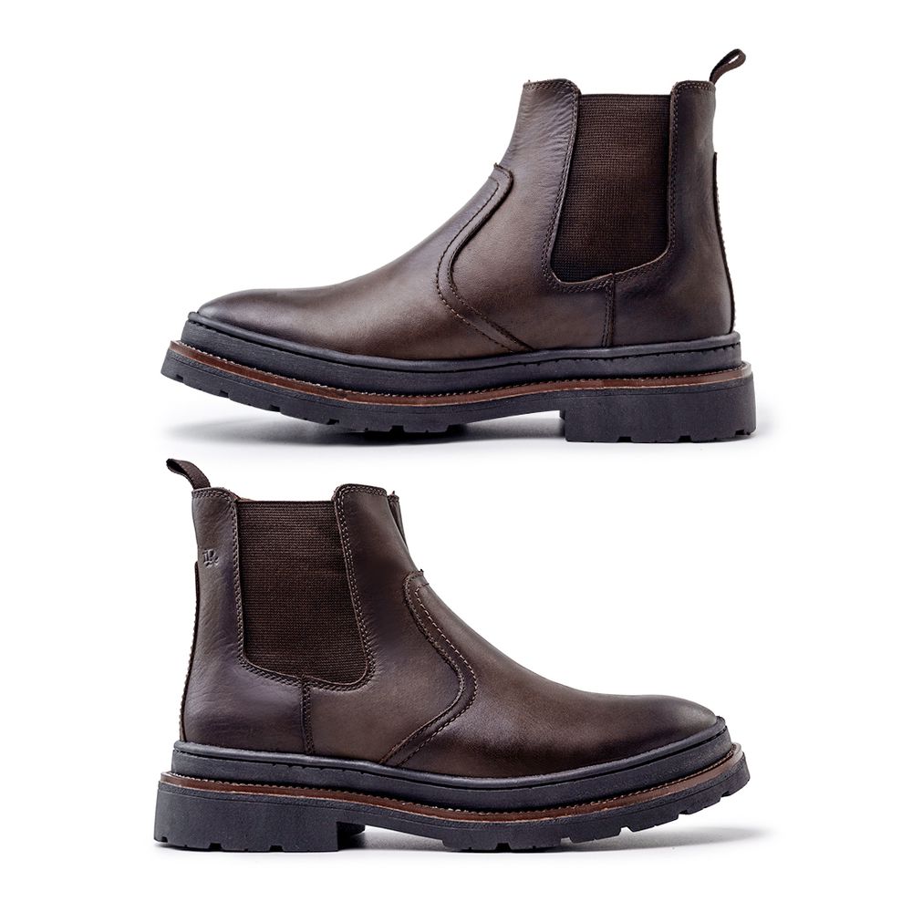 Bota Chealsea Botina Masculina Londres em Couro - Café | Calçados Laroche