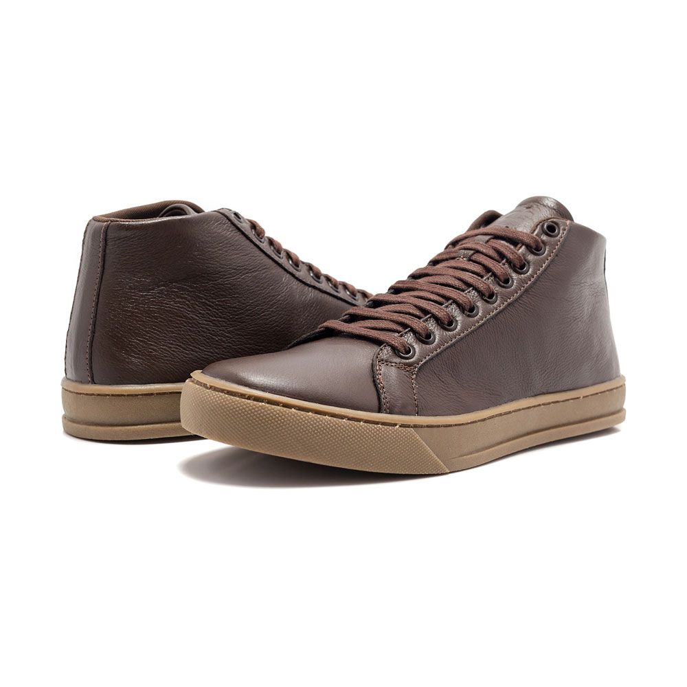 Sapatenis Casual Masculino Quebec Mike Brown Couro Legítimo | Quebec