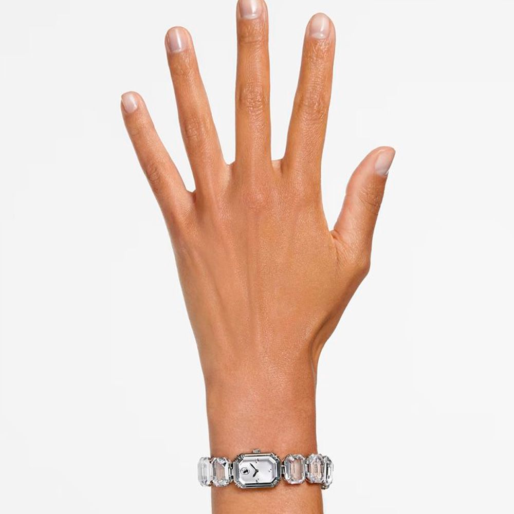 Relógio Swarovski Octagonal Cristais Branco