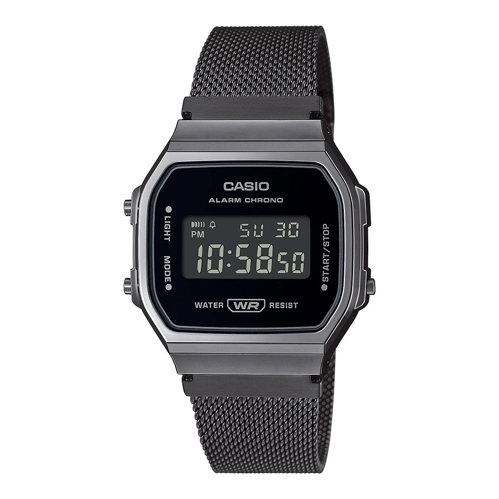 Relógio Casio Digital Preto Pulseira Esteira A168WEMB-1B