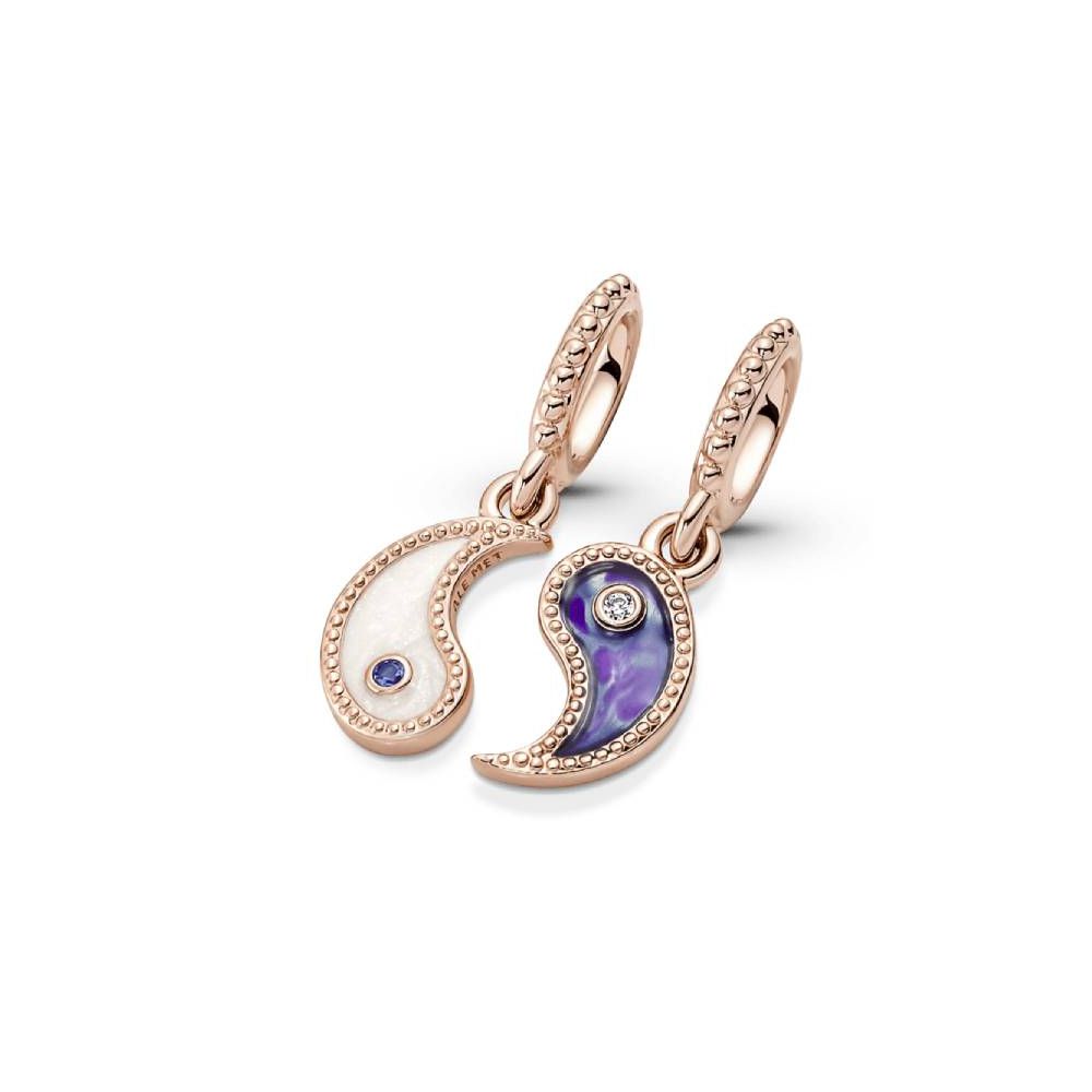 Charm Pandora Ouro Rosé Pendente Divisível Yin e Yang