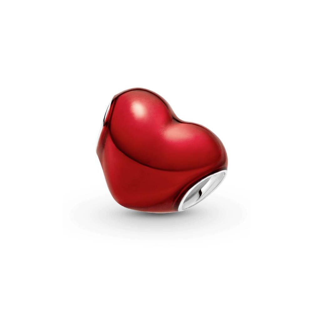 Charm Pandora Coração Vermelho Metálico