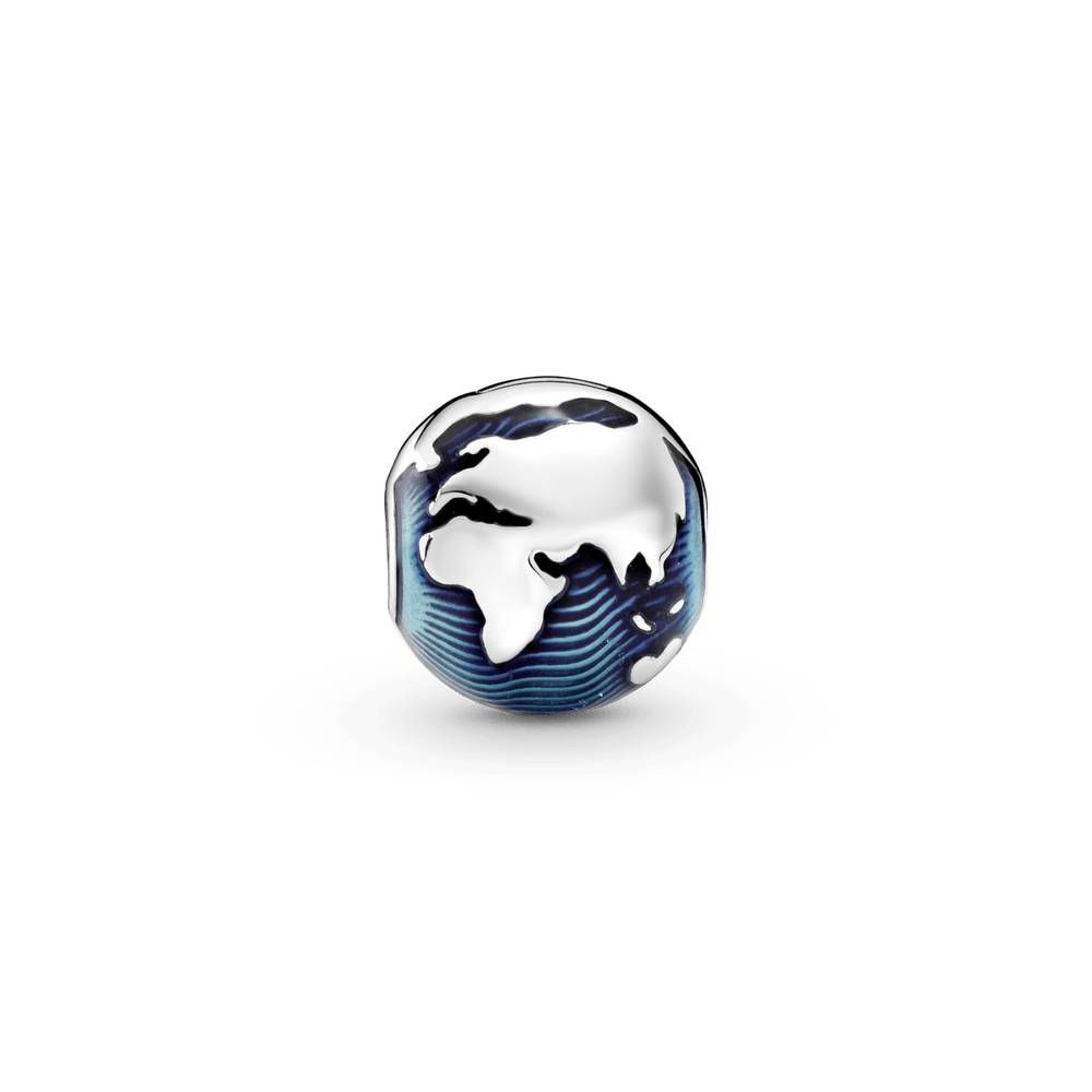 Charm Pandora Com Clip Planeta Azul