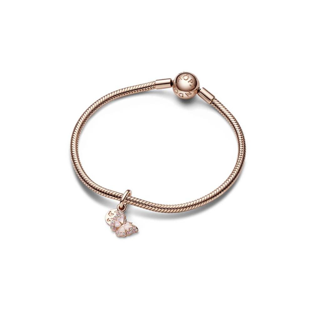 Charm Pandora Rosé Pendente Borboletas