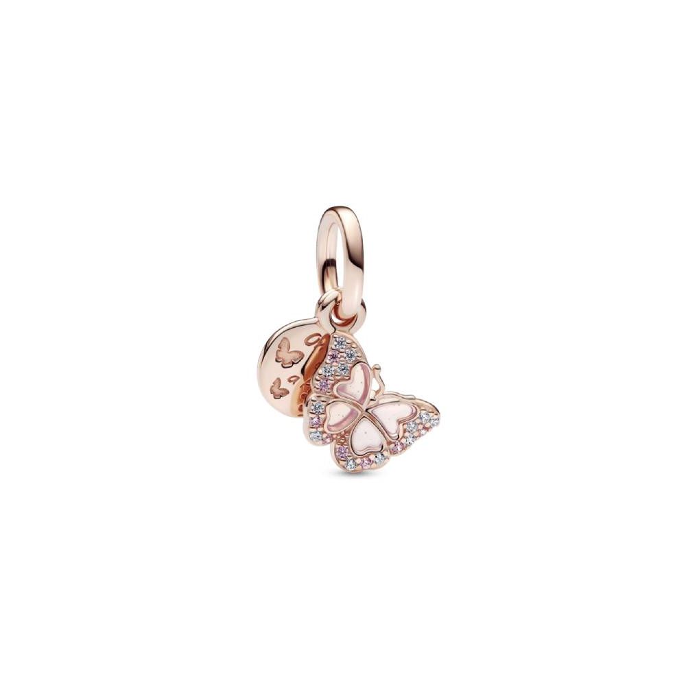 Charm Pandora Rosé Pendente Borboletas