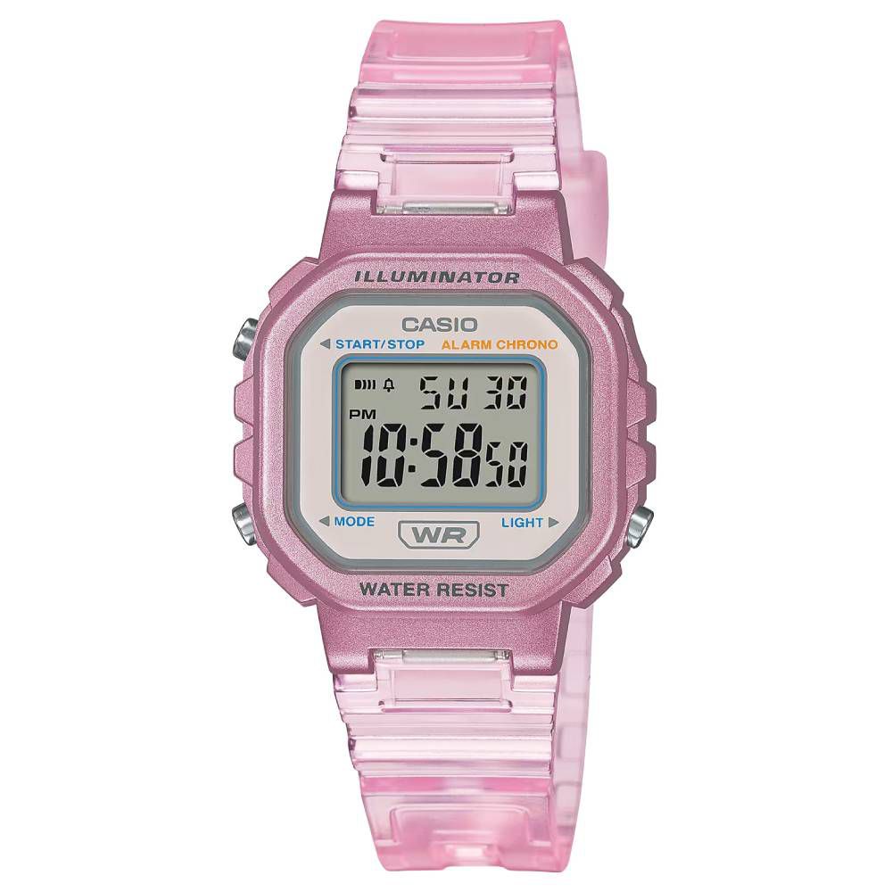 Relógio Casio Digital Pulseira Translucida Rosa LA-20WHS-4ADF
