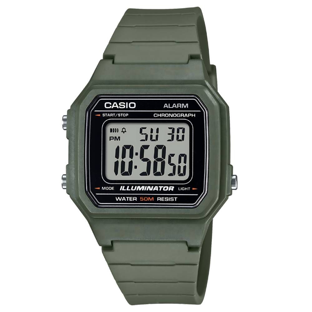 Relógio Casio Standard Quadrado Digital Verde Militar