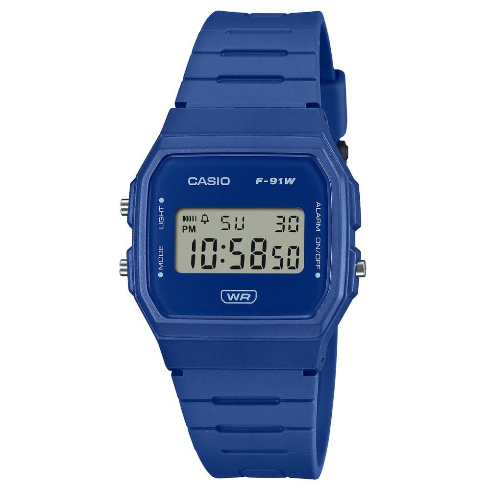 Relógio Casio Digital Vintage Pop Azul F-91WB-2A1