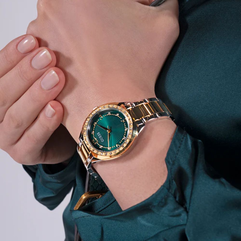 Relógio Guess Feminino Bicolor Mostrador Verde GW0767L4