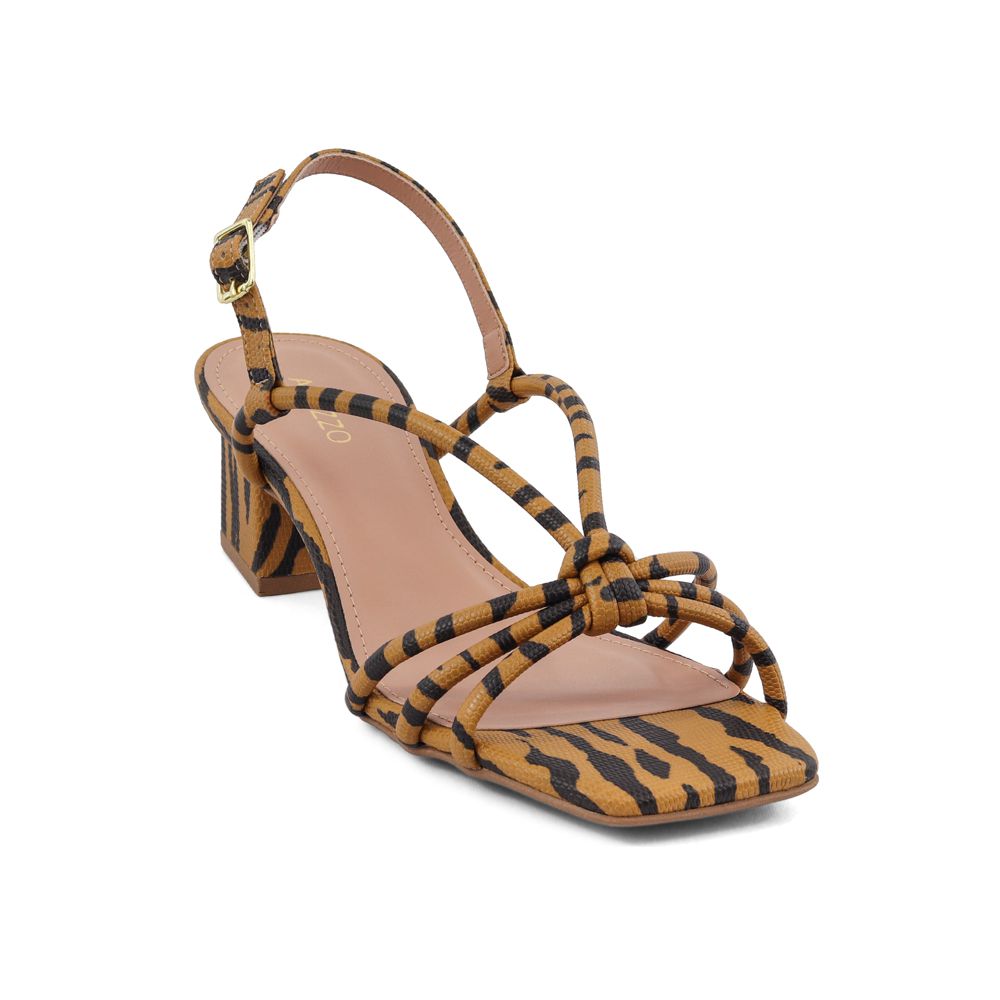 Sandália Arezzo Animal Print Salto Bloco | Ponto A Shoes