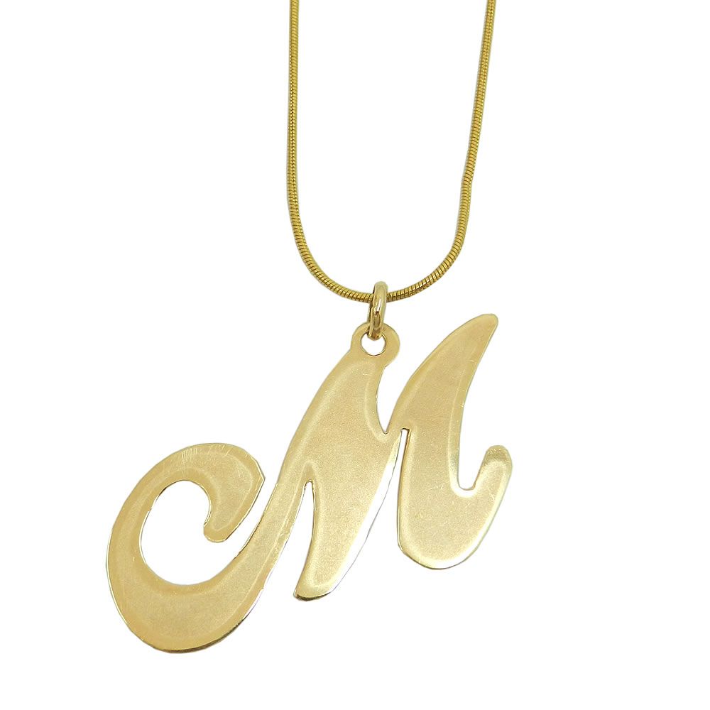 Pingente de Letra em Ouro 18K 750 com 35mm | RDJ Joias