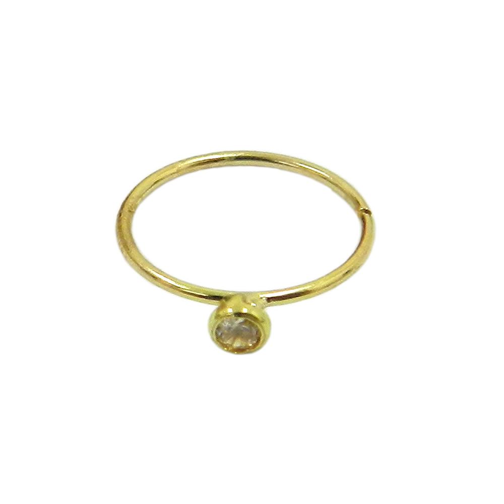 Piercing De Nariz Em Ouro 18k Argola Com Zircônia Rdj Joias