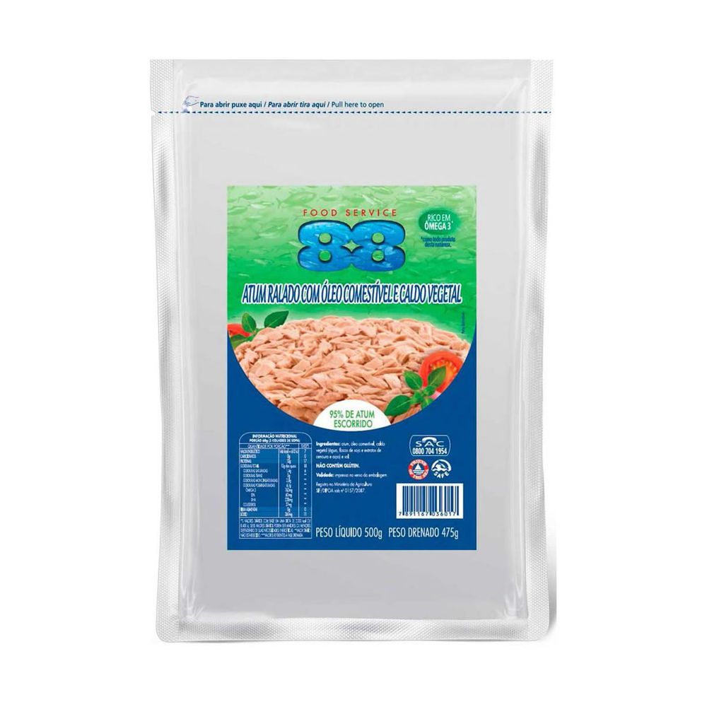 Atum Ralado Ao Óleo 88 Sachê 1kg | Day 2 Day