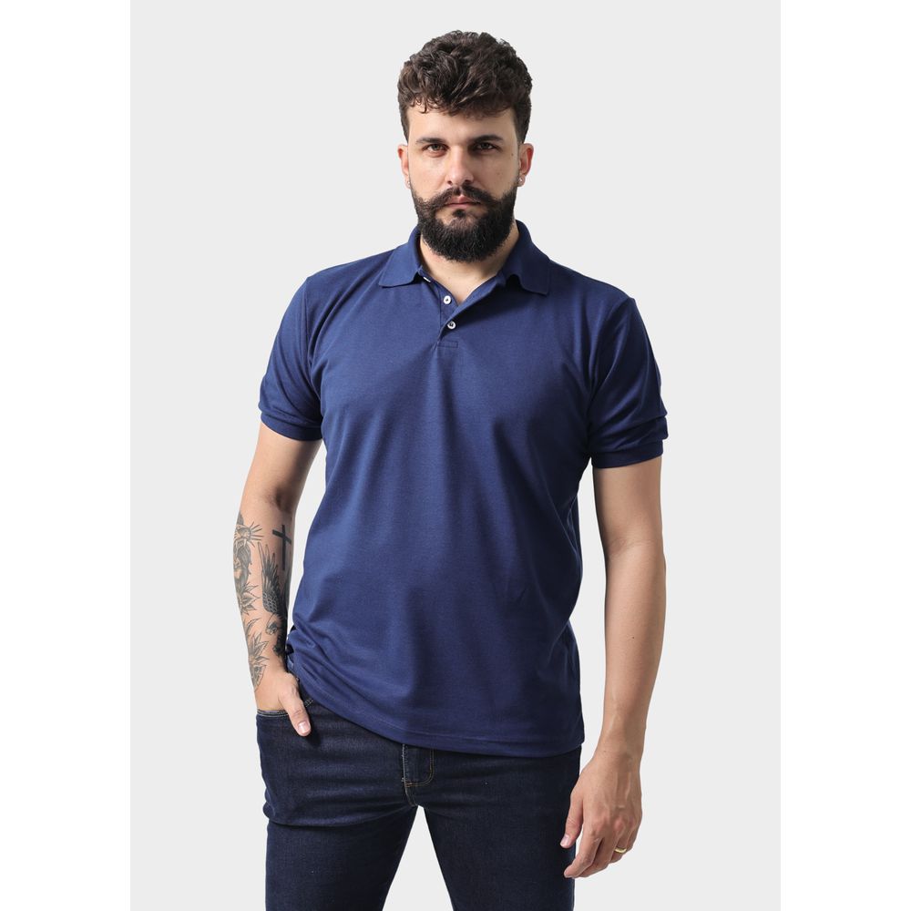 Camisa Polo Masculina Azul Marinho | TechMalhas