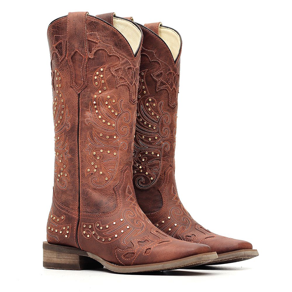 Bota Western Feminina Vimar Boots 13024 Fossil Castanho | TEXASKING ...