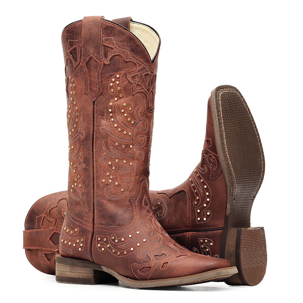 Bota Western Feminina Vimar Boots 13024 Fossil Castanho | TEXASKING ...
