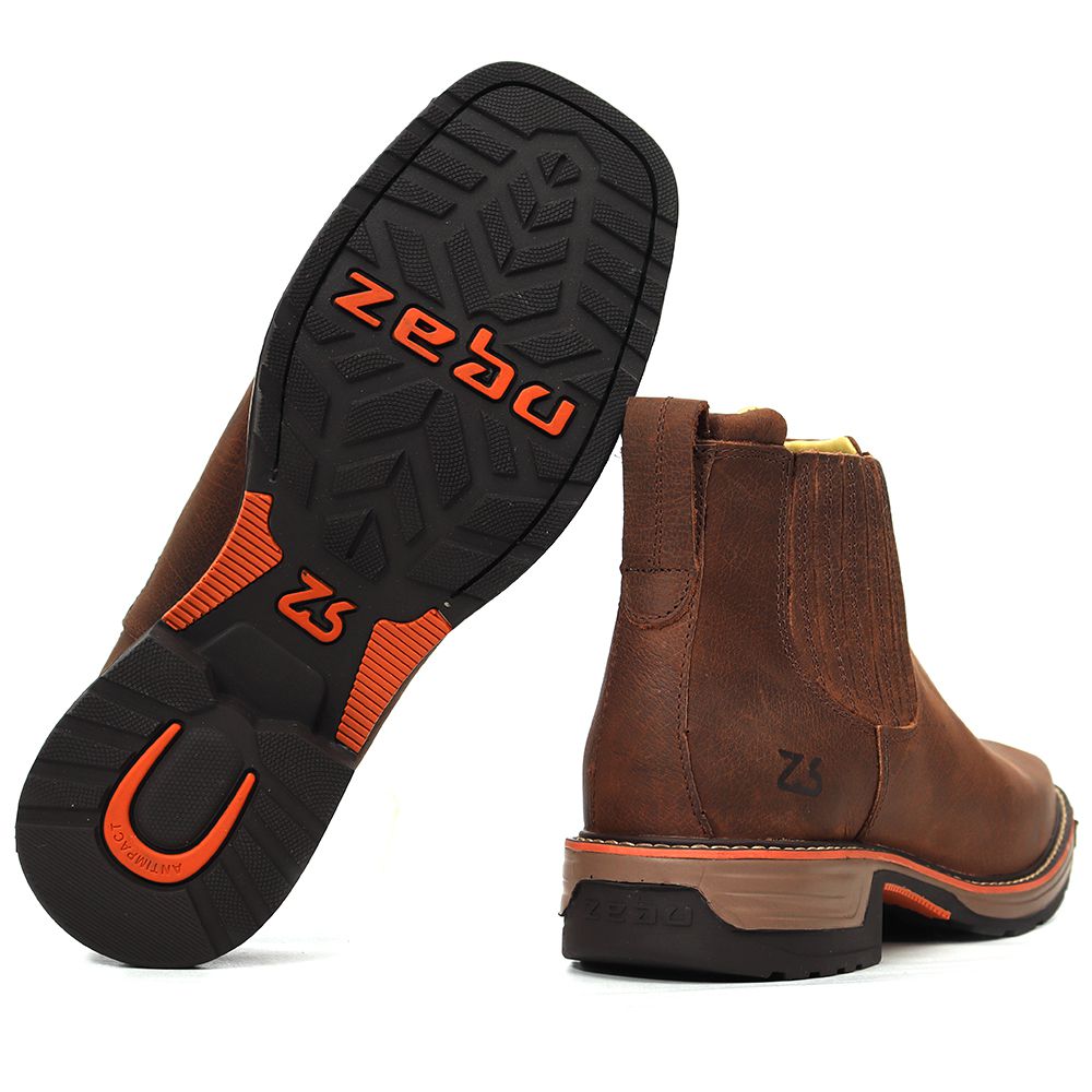 Botina Zebu Original 93020 Gel Bordada Couro Terra | TEXASKING | Botas ...